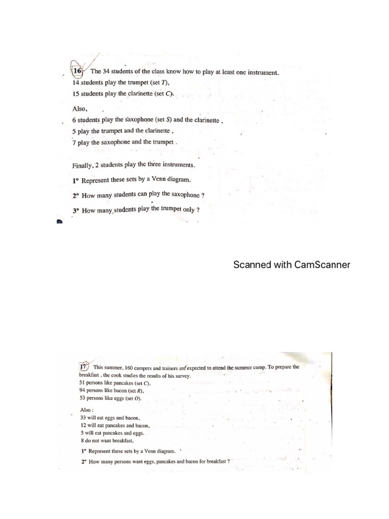 10th Grade Sets Exercises | PDF