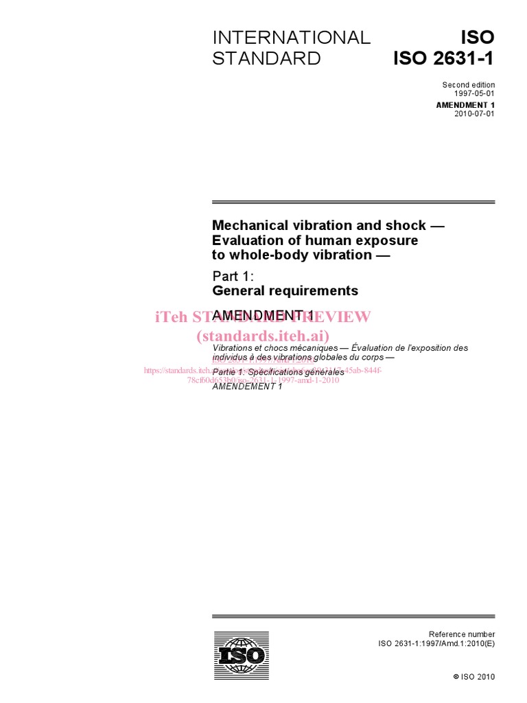 ISO 2631 1 1997 Amd 1 2010 | PDF | International Organization For ...