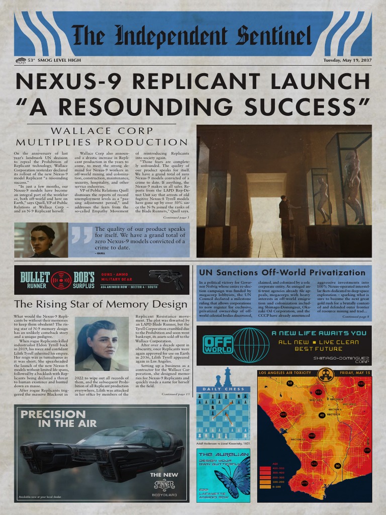 Blade Runner RPG Starter Set Independent Sentinel | PDF | Philip K ...