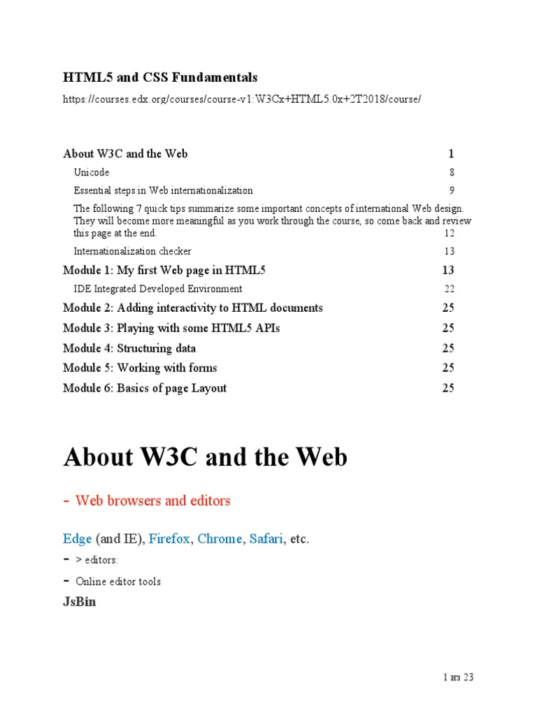 HTML5 and CSS Fundamentals | PDF | World Wide Web | Internet & Web