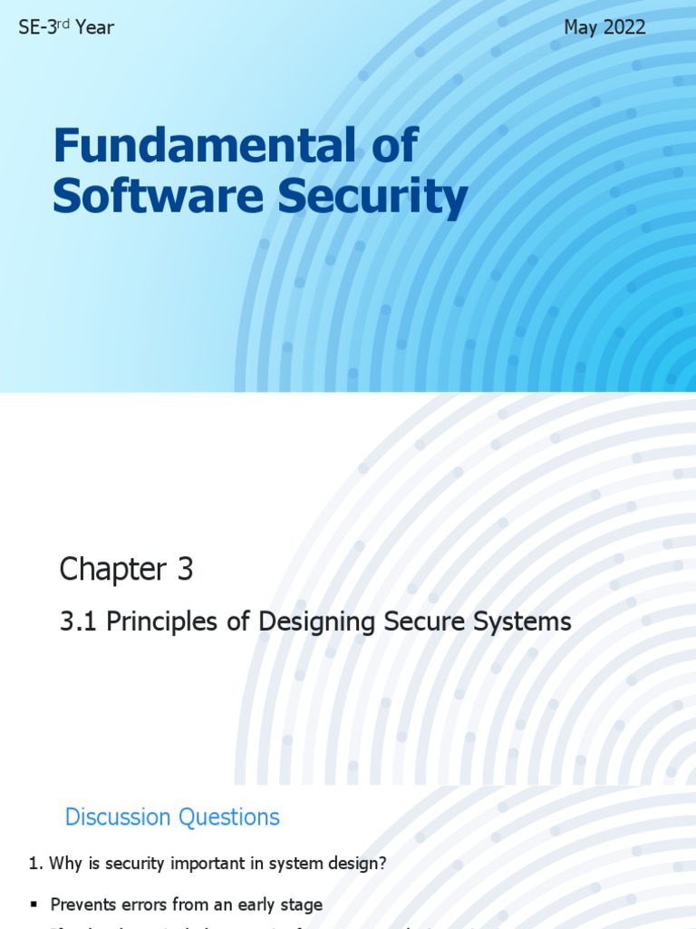 Chapter-3.1 Principles of Designing Secure Systems | PDF | Information Security | Risk