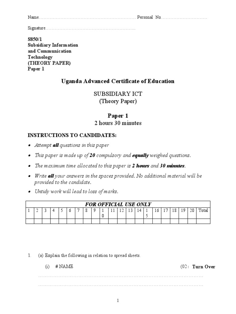 Computer 1 UACE | PDF | Databases | Computing