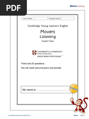 Yle Sample Papers Movers Vol 1 A1 Movers Exams Owl