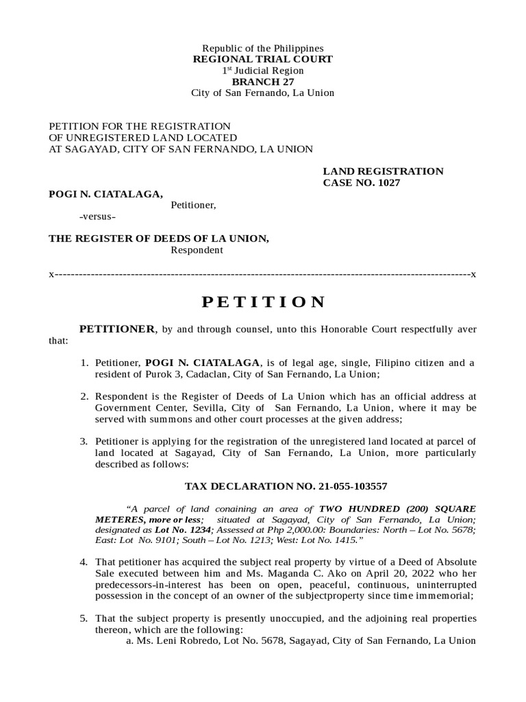 Application For Registration of Title | PDF | Common Law | Judiciaries