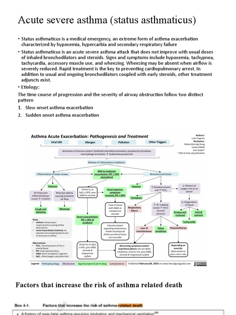 Acute Severe Asthma (Status Asthmaticus) | PDF | Asthma | Breathing