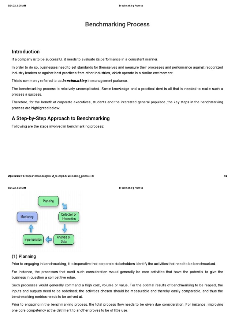 Benchmarking Process - TutorialsPoint | PDF | Benchmarking | Data