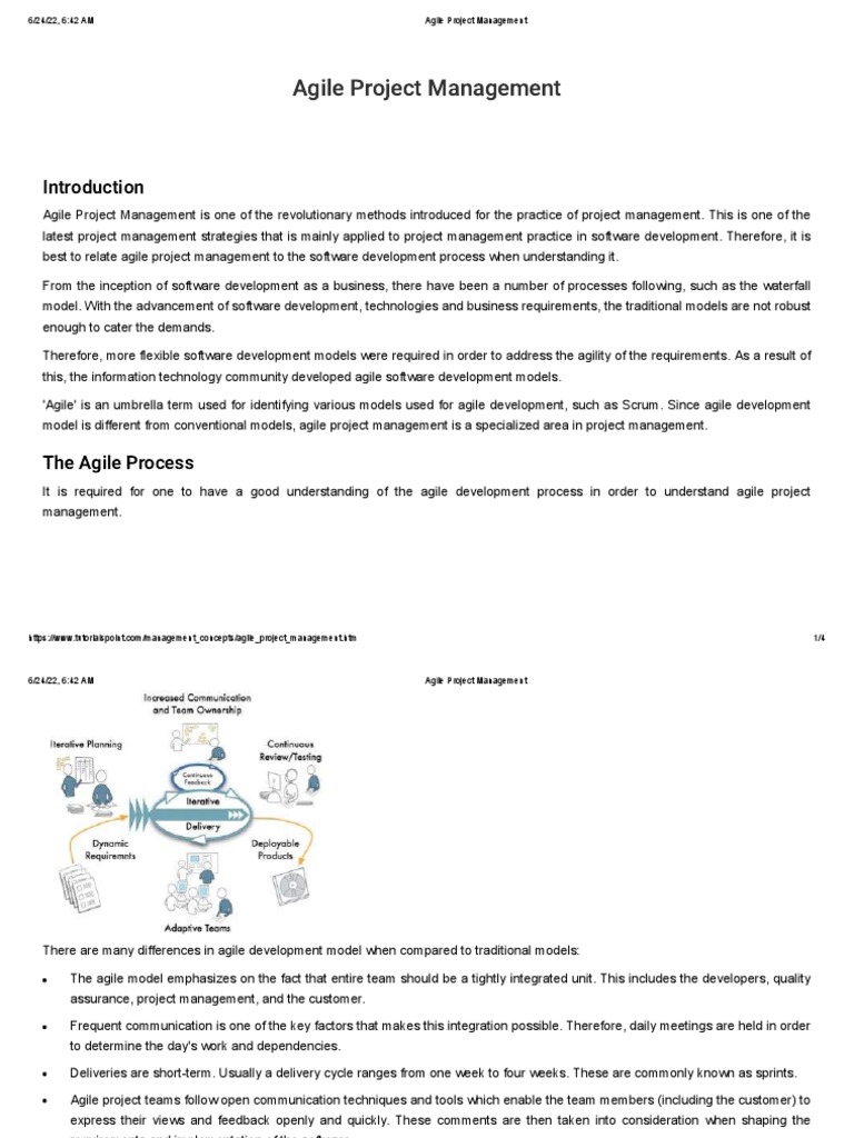 Agile Project Management - TutorialsPoint | PDF | Agile Software ...
