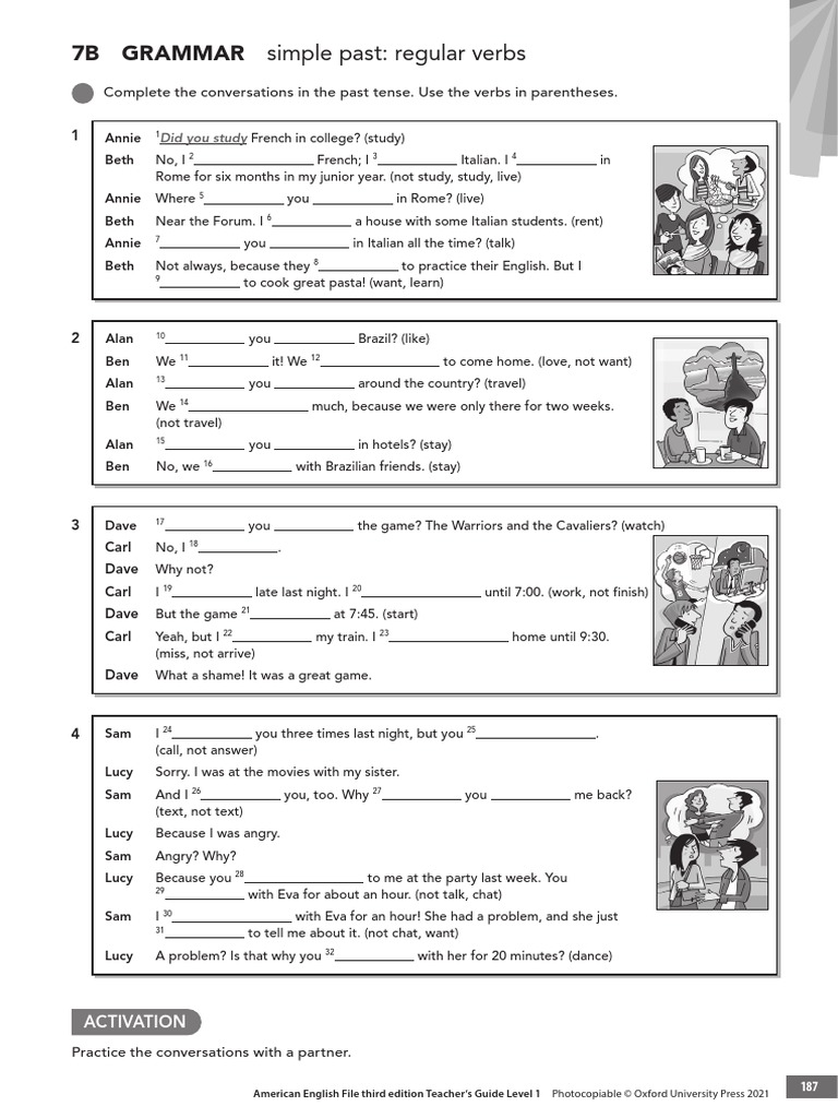 AEF3e Level 1 TG PCM Grammar 7B | PDF | Syntax | Linguistic Morphology