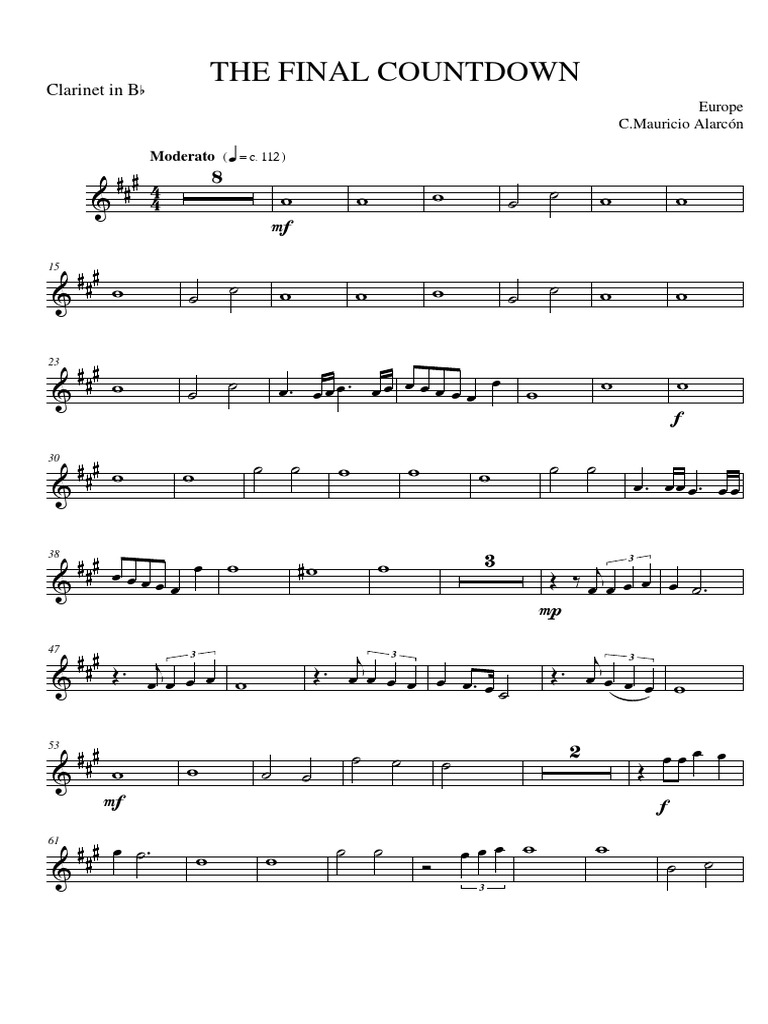 The Final Count..... - Clarinet in BB | PDF