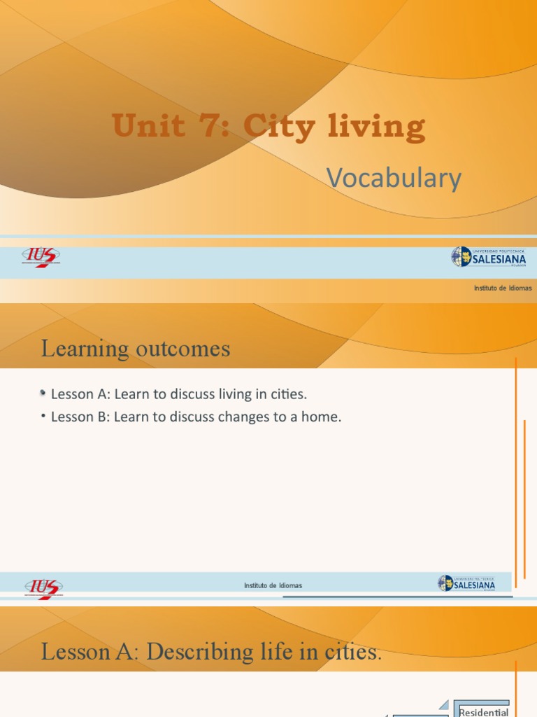 Urban Life Vocabulary for B2 Learners | PDF