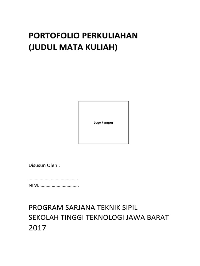 Format Portofolio Perkuliahan STT Jabar | PDF