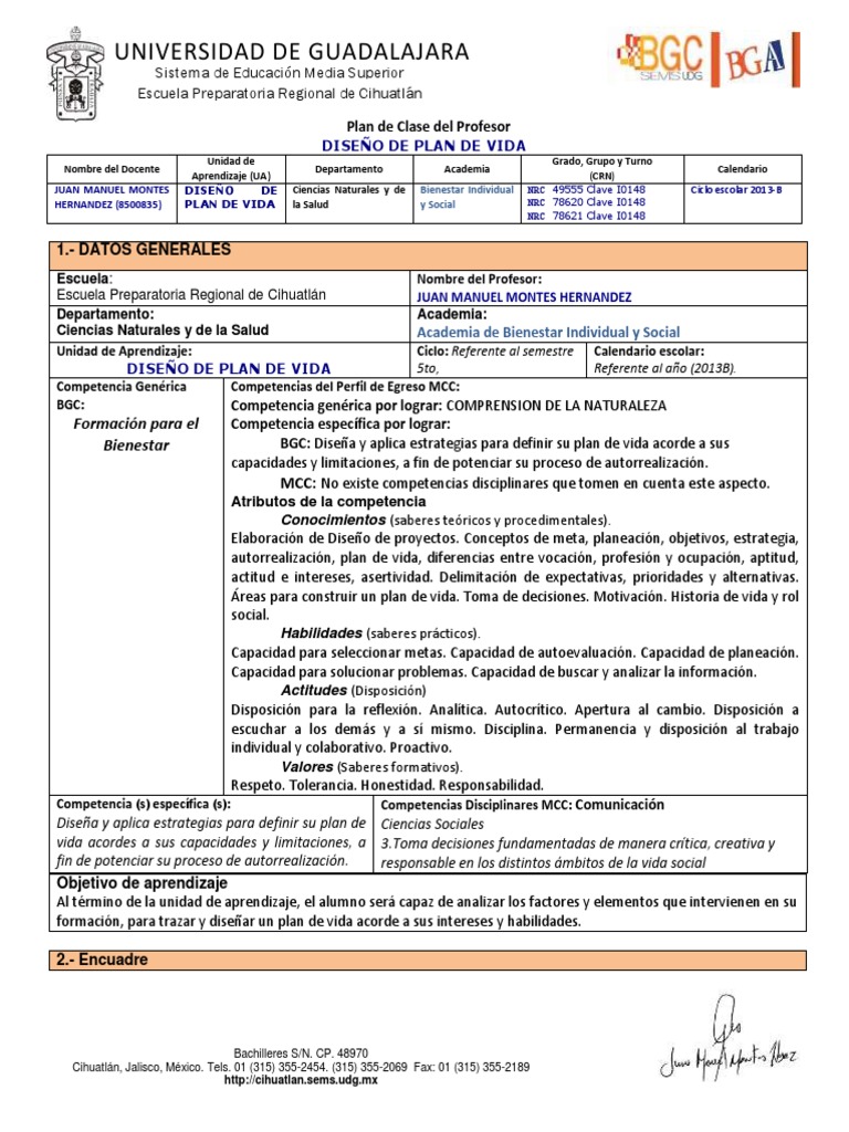 3 Diseno De Plan De Vida Pdf Pdf Evaluación Aprendizaje