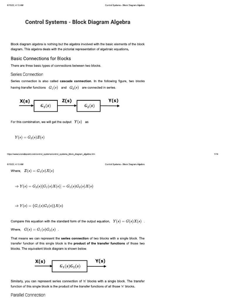 Block Diagram Algebra | PDF