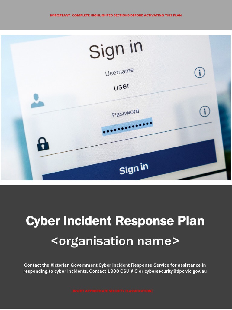 Cyber Incident Response Plan Template | PDF | Malware | Denial Of ...
