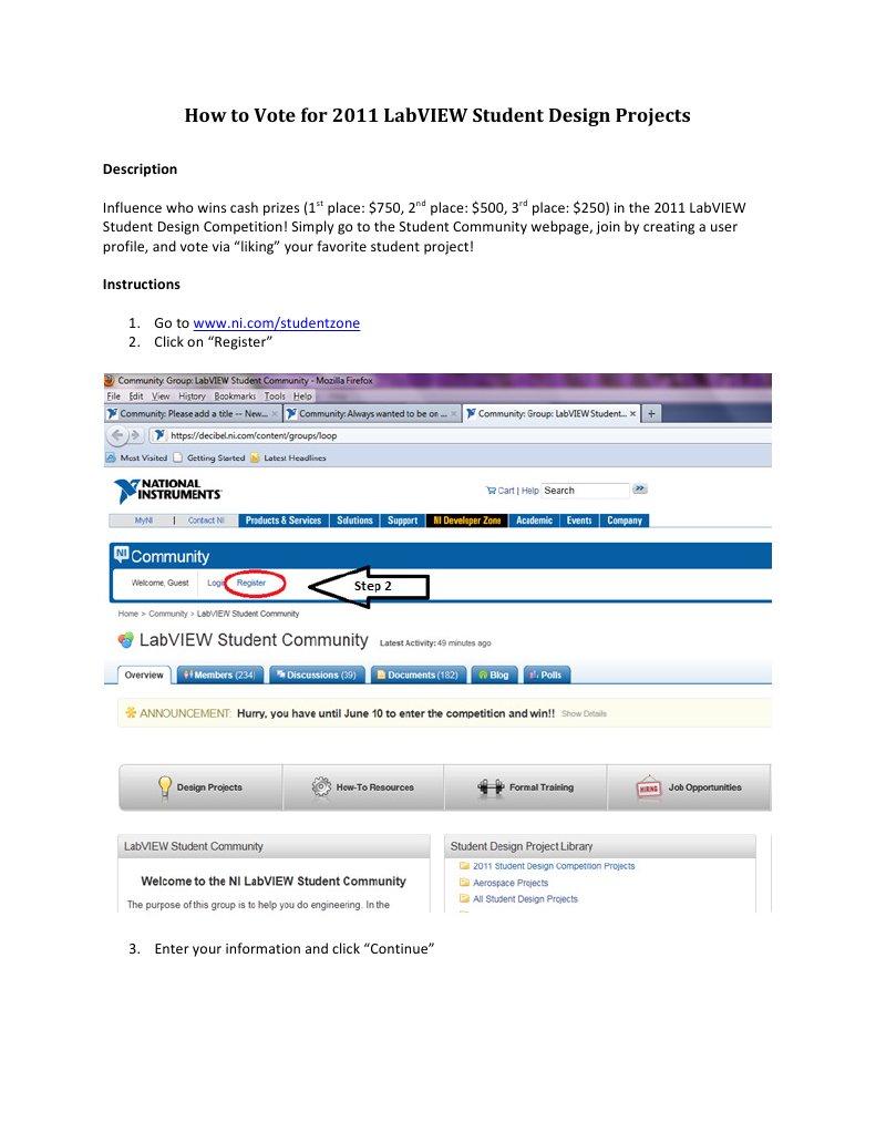 How To Vote For 2011 LabVIEW Student Design Projects | PDF