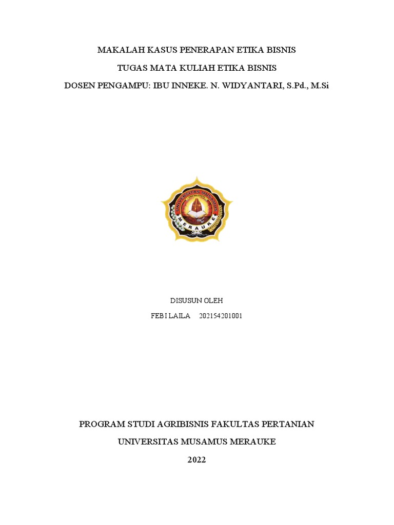 Makalah Kasus Penerapan Etika Bisnis | PDF