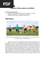 Understanding Sports: Definition & Types | PDF | Sports