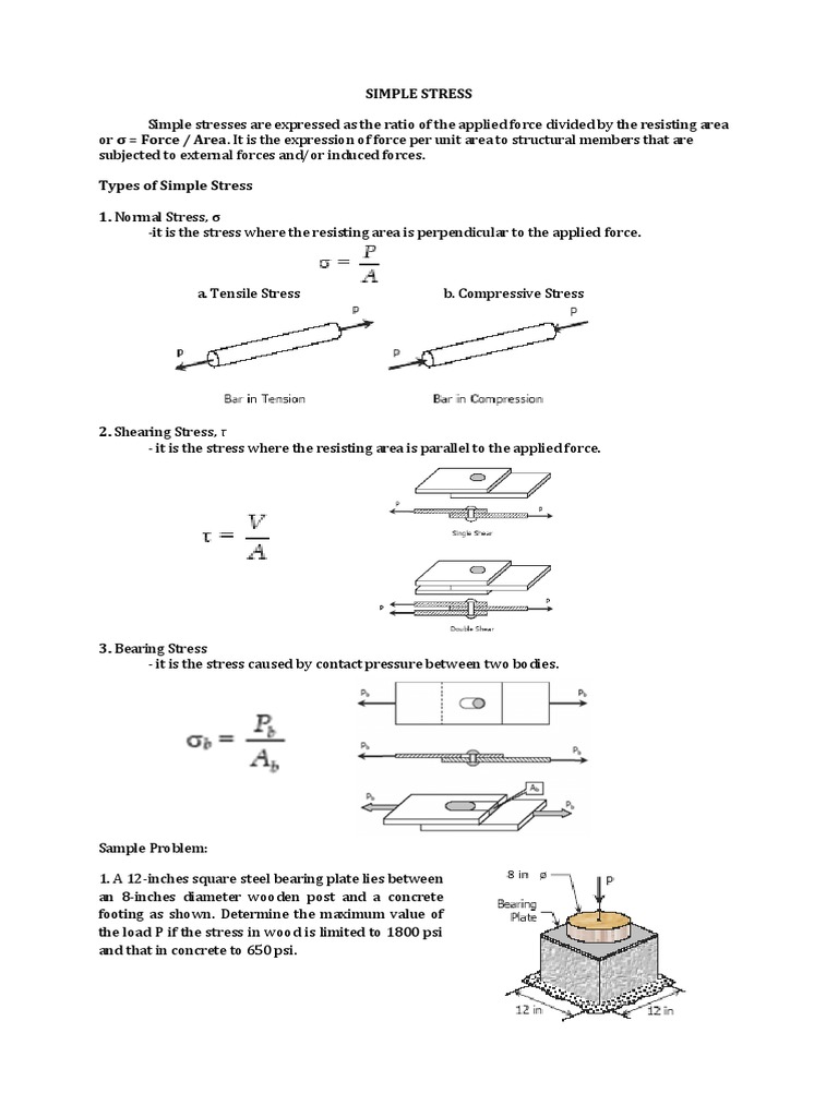 Simple Stress | PDF | Stress (Mechanics) | Solid Mechanics