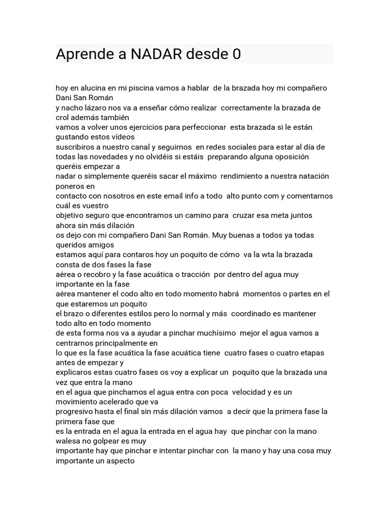 Aprende A NADAR Desde 0 | PDF | Nadando | Codo