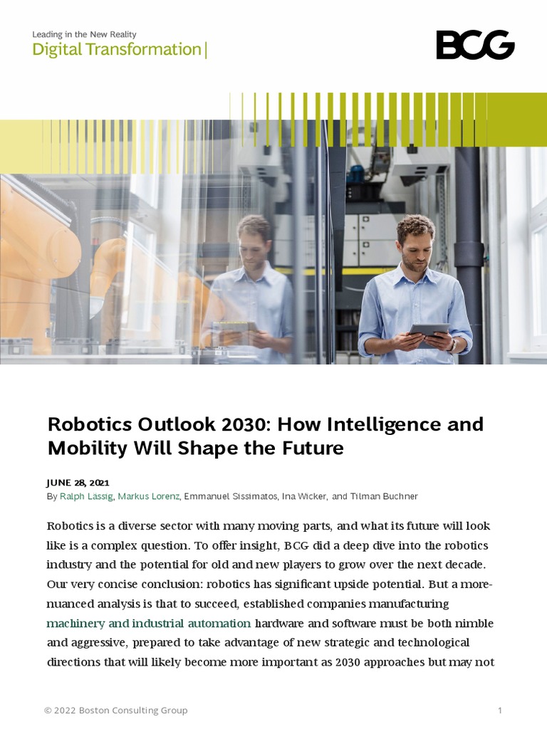 Robotics Outlook 2030: How Intelligence and Mobility Will Shape The ...