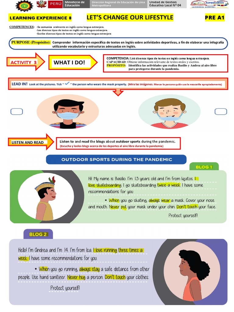 Le 8 Prea1 Activity 3 What I Do | PDF | Lingüística