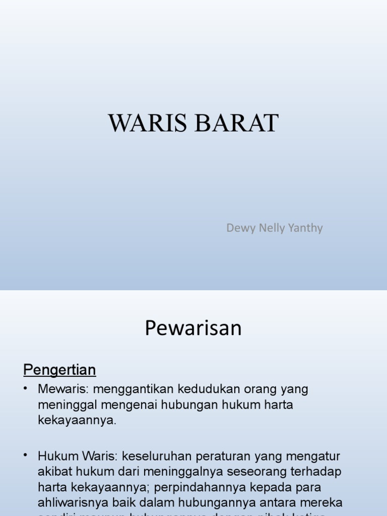 Panduan Hukum Waris Barat | PDF
