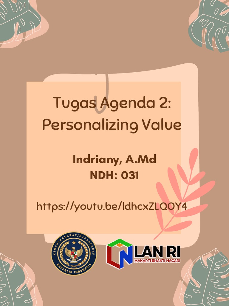 Tugas Agenda 2 Personalizing Value | PDF