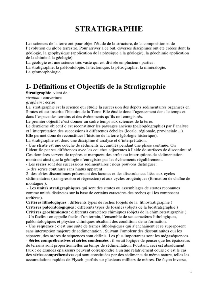 Introduction à la stratigraphie | PDF | Géologie | Bassin sédimentaire