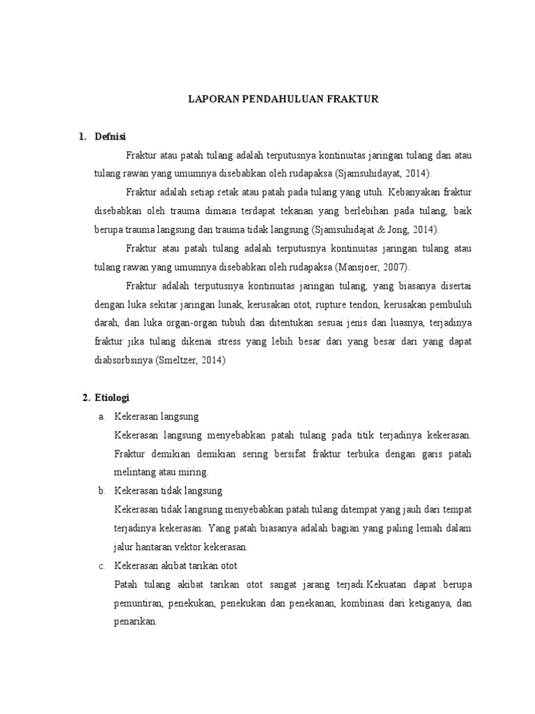 Laporan Pendahuluan Fraktur | PDF