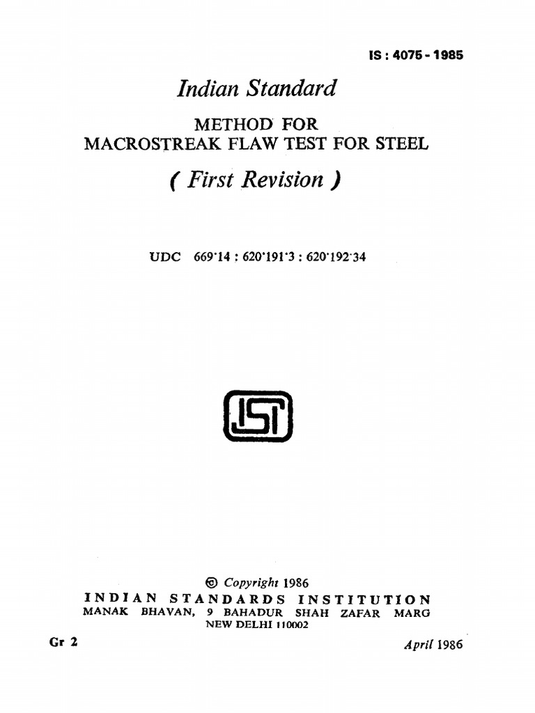 IS 4075-1985 Step Down Test | PDF
