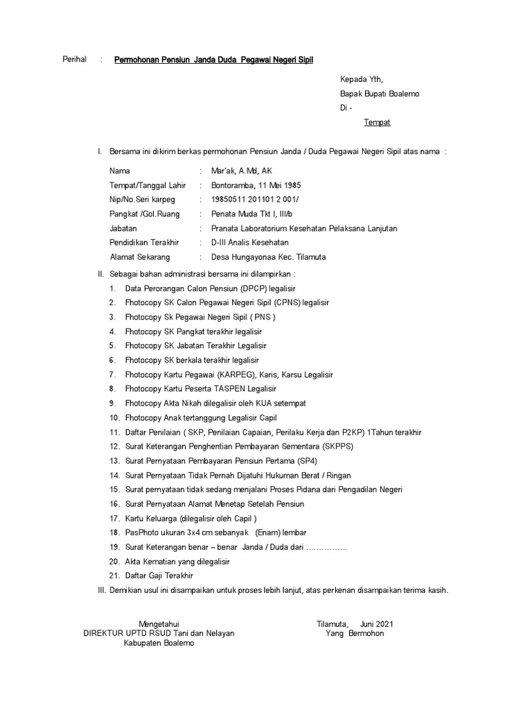 Contoh Blangko - Janda | PDF