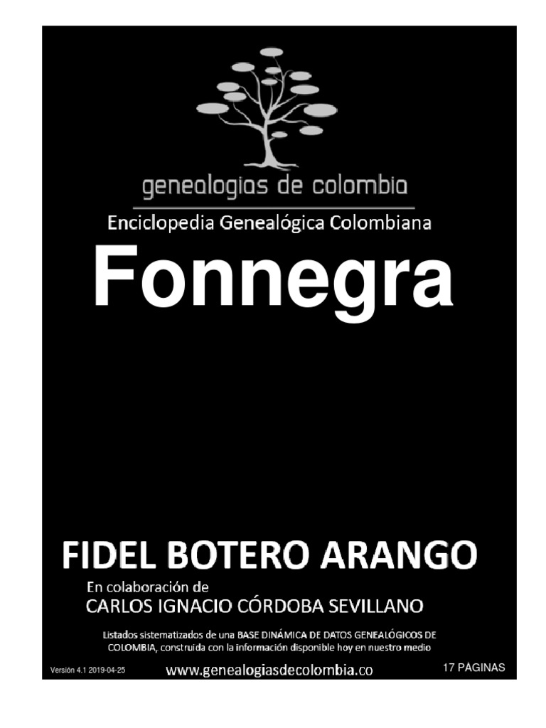 Fonnegra 1 | PDF | Colombia | Apellido
