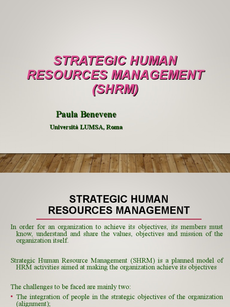 Strategic Human Resources Management (SHRM) | PDF | Strategic ...