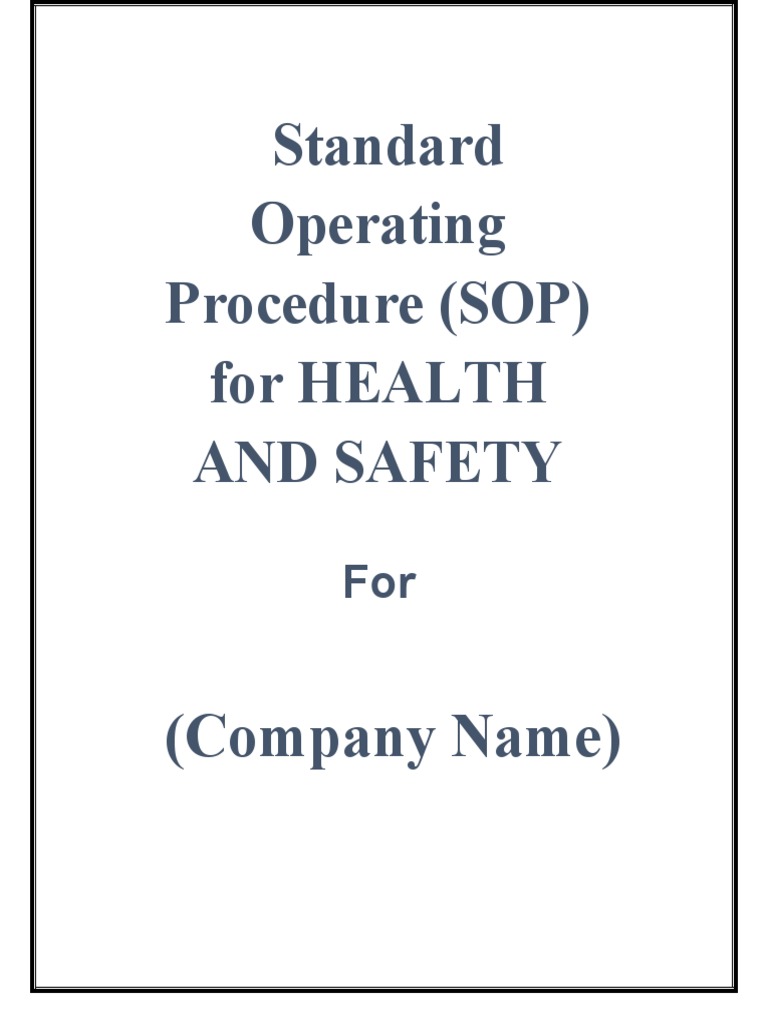 Standard Operating Procedure For Health and Safety | PDF | First Aid ...