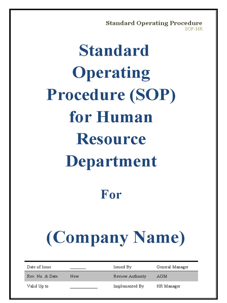Standard Operating Procedure of HR Dept | PDF | Employment | Human ...