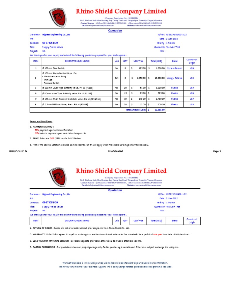 Arita Valves (Highest) | PDF | Valve
