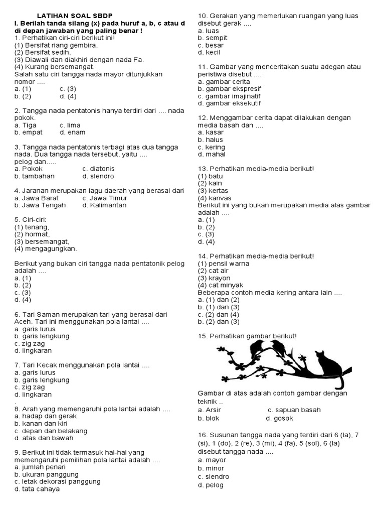 Latihan Soal SBDP | PDF