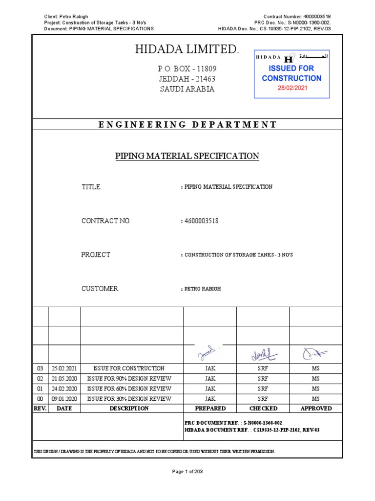 PMS (1CC1P01) | PDF | Pipe (Fluid Conveyance) | Screw
