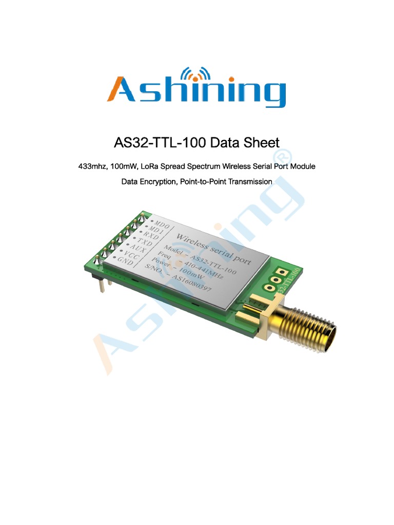 Specification of AS32 TTL 100 | PDF | Parameter (Computer Programming ...