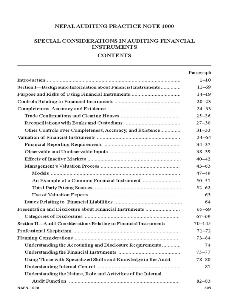 NAPN1000 Special Considerations in Auditing Financial Instruments FINAL | PDF | Audit | Fair Value