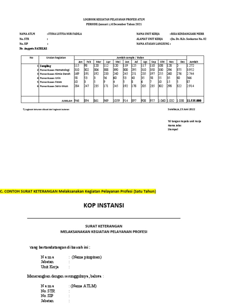 Logbook Kegiatan ATLM 2021 | PDF
