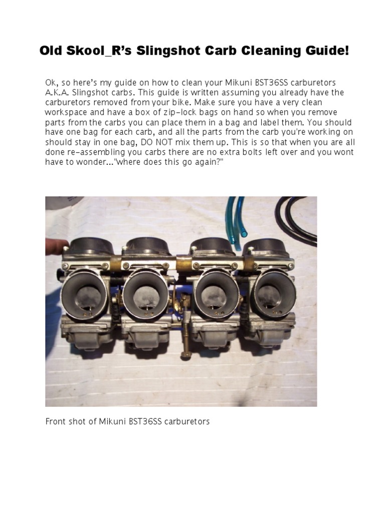 Mikuni Carb Cleaning Guide | PDF | Screw | Drill