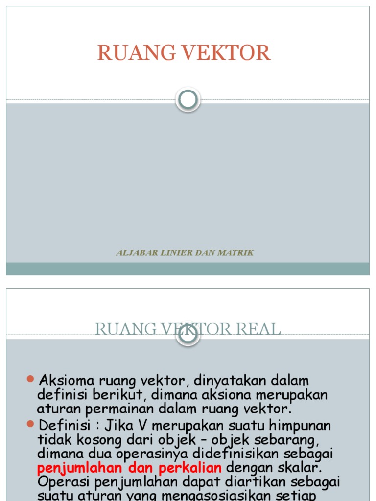Ruang Vektor Transformasi | PDF