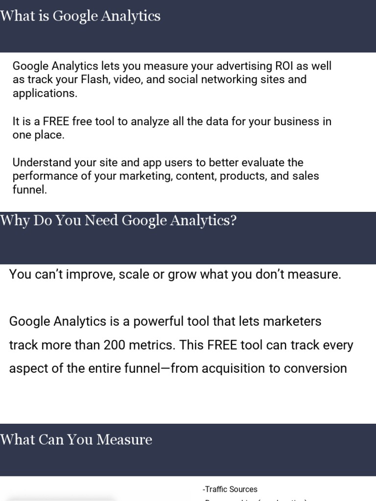 Google Analytics: A Free Tool Overview | PDF | Gmail | Analytics
