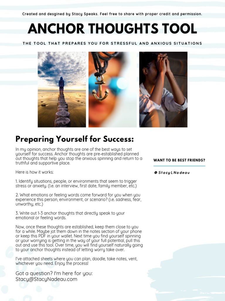 Anchor Thoughts Tool: Preparing Yourself For Success | PDF | Anxiety ...