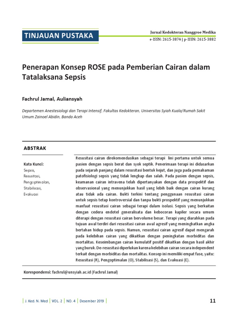 Penerapan Protokol ROSE untuk Sepsis | PDF | Pengembangan Diri | Sains ...