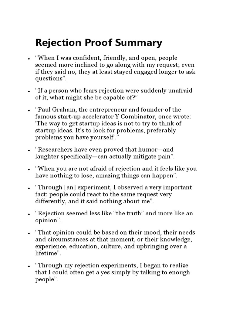 Rejection Proof by Jia Jiang | PDF | Small Business & Entrepreneurs ...