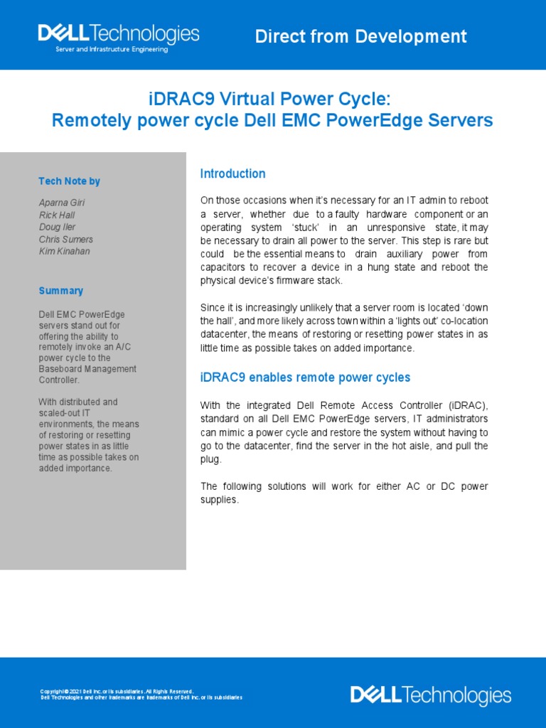 Direct From Development Idrac9 Virtual Ac Cycle | PDF | Operating ...