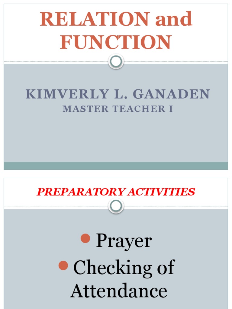 RELATION and FUNCTION My Made PPT Lecture | PDF | Function (Mathematics ...