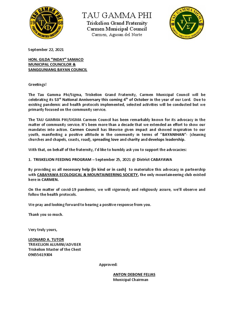 Tau Gamma Phi-Feeding Solicit | PDF